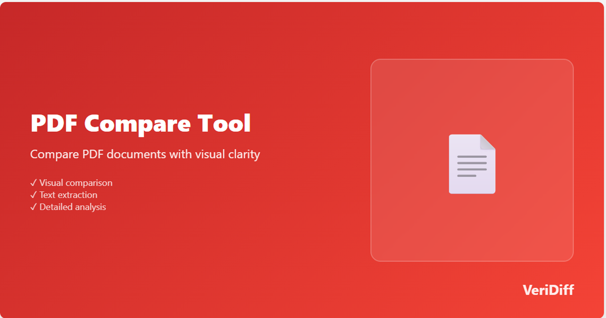 PDF Comparison Tool - Compare PDF Files Online | VeriDiff